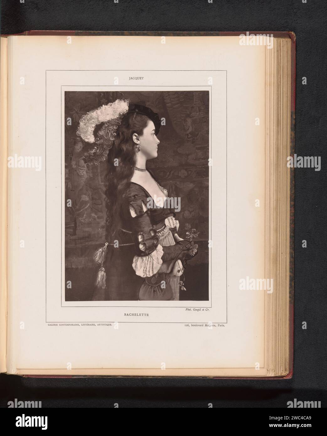 Reproduction of a portrait of an unknown young woman by Gustave Jean ...