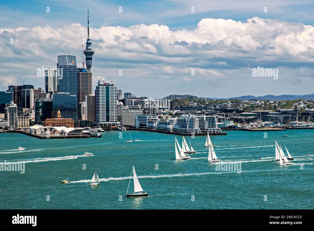 Auckland, New Zealand, 14 Jan, 2024. Yachts start leg 3 of the 2023 ...