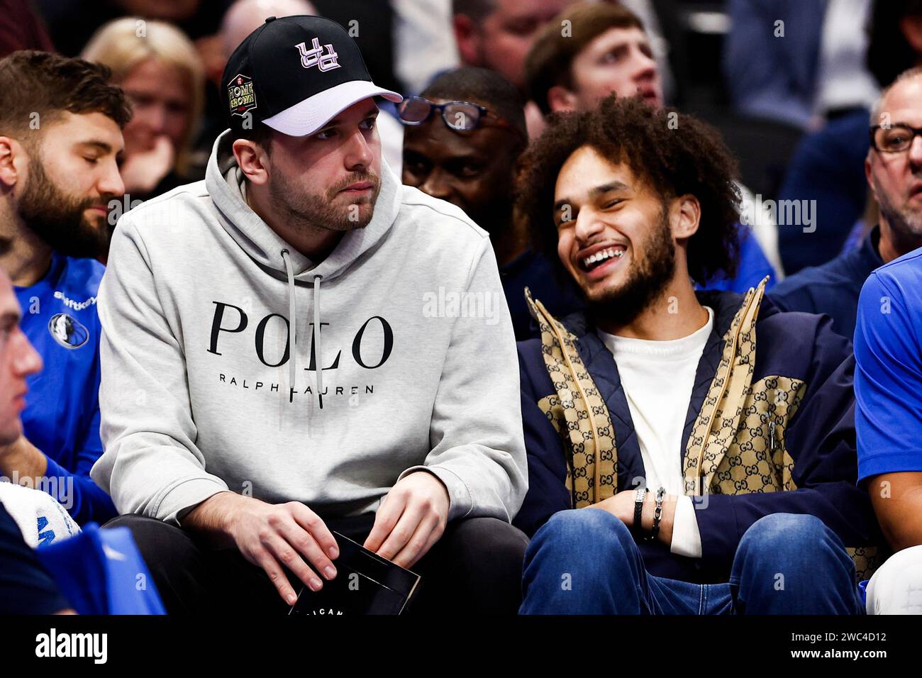 Dallas Mavericks guard Luka Doncic, left, and forward Dereck Lively II ...