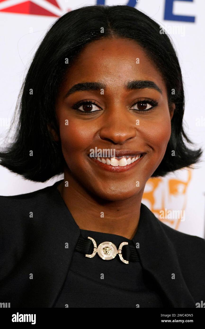 Ayo Edebiri arrives at the BAFTA Tea Party on Saturday, Jan. 13, 2024 ...