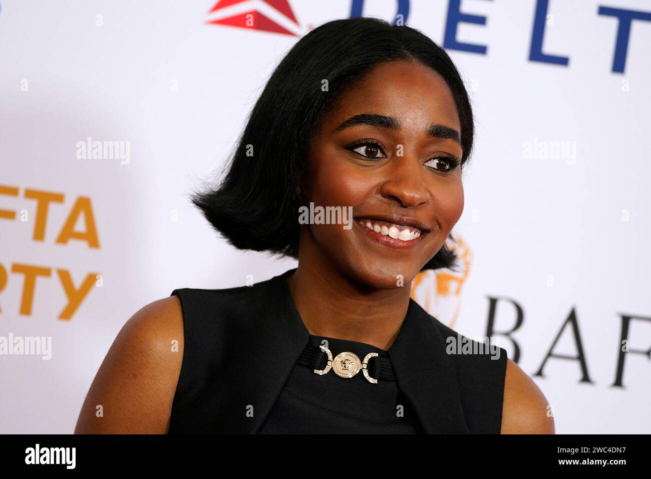 Ayo Edebiri arrives at the BAFTA Tea Party on Saturday, Jan. 13, 2024 ...