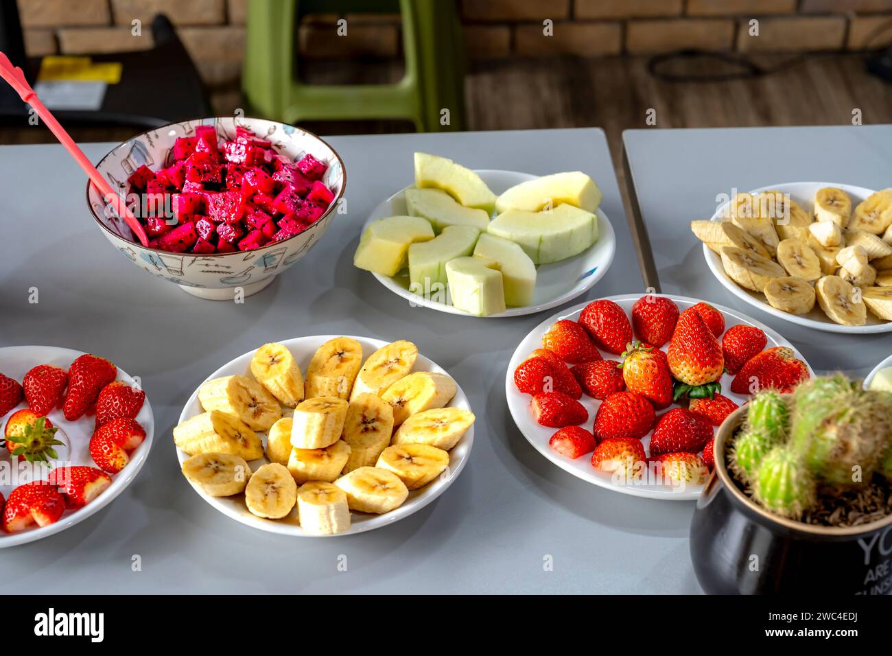 Freshly cut fruit prepared for the nutrition group's proactive health ...