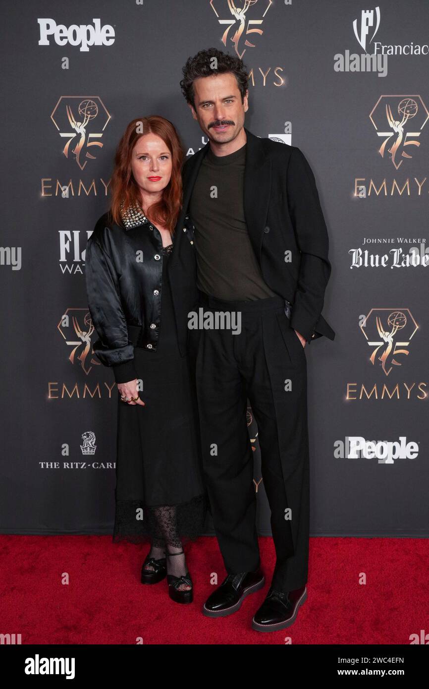 Andrea Sarubbi, left, and Luke Kirby attend the 75th Emmy Awards ...