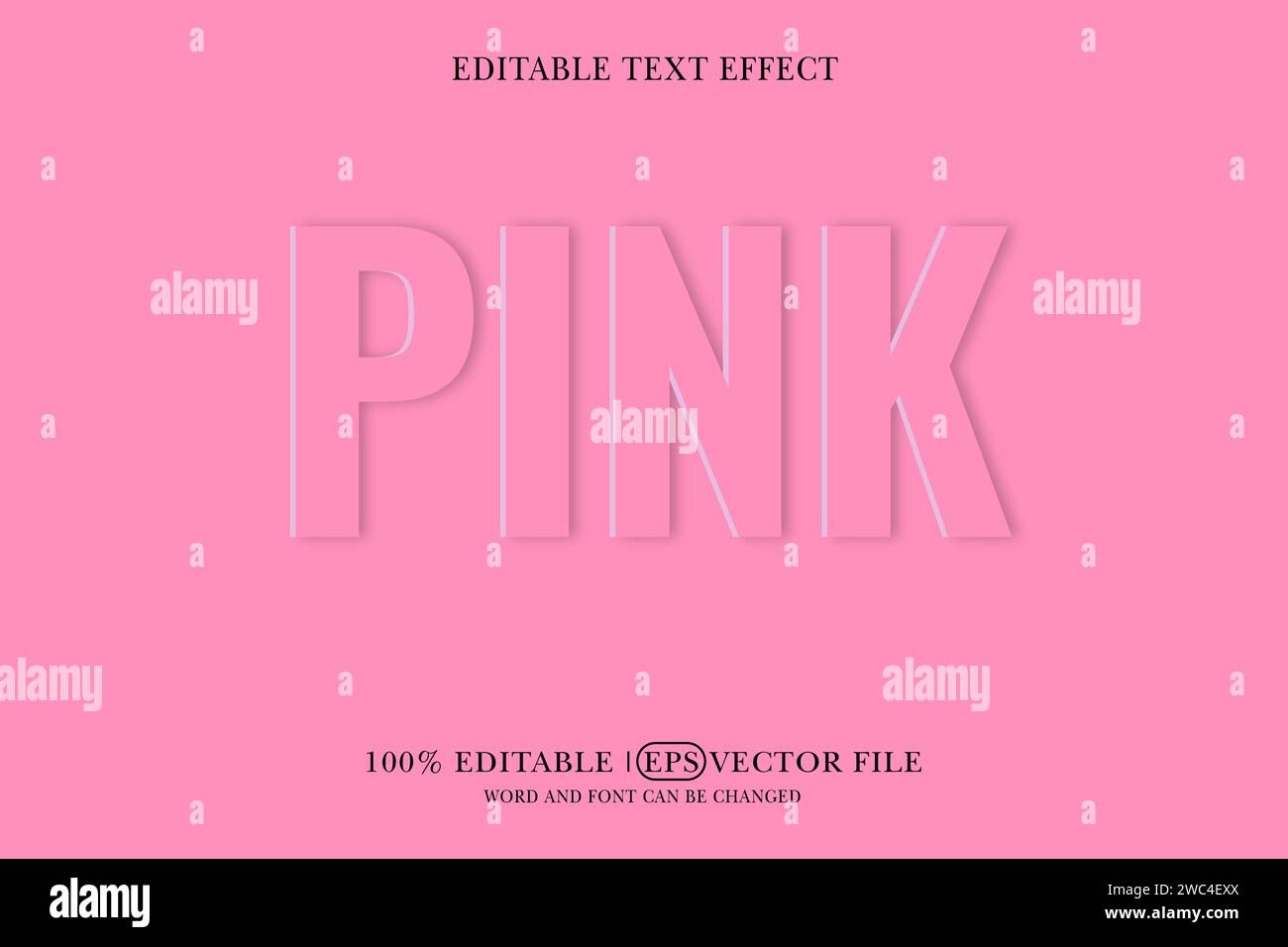 Pink title background Editable text effect, 3d text template Stock ...