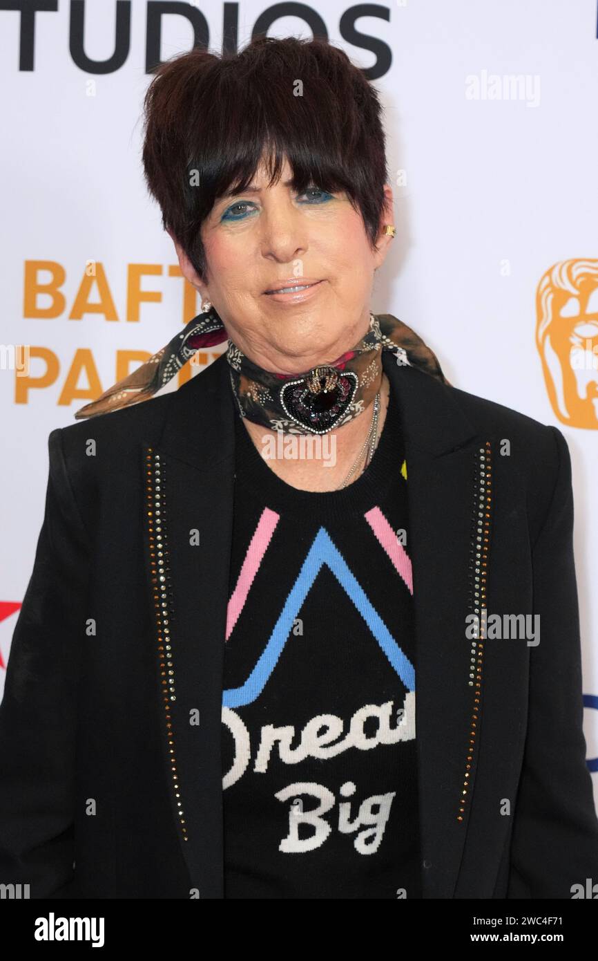 Diane Warren arrives at the BAFTA Tea Party on Saturday, Jan. 13, 2024 ...