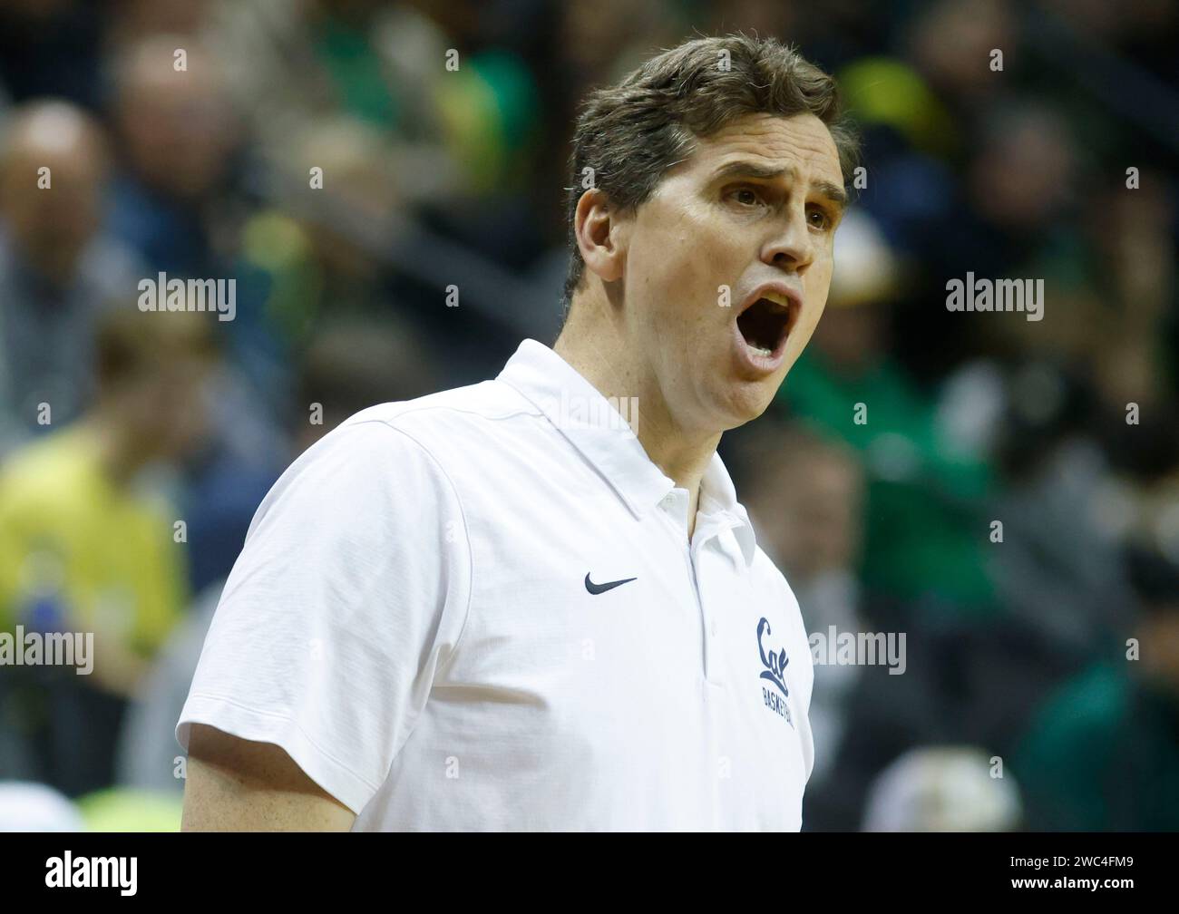 California head coach Mark Madsen directs his team during the first ...