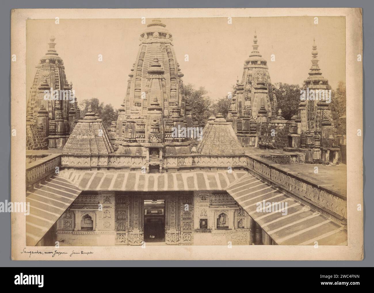 Towers of the Digambar Jain temple in Sanganer near Jaipur, Rajasthan ...