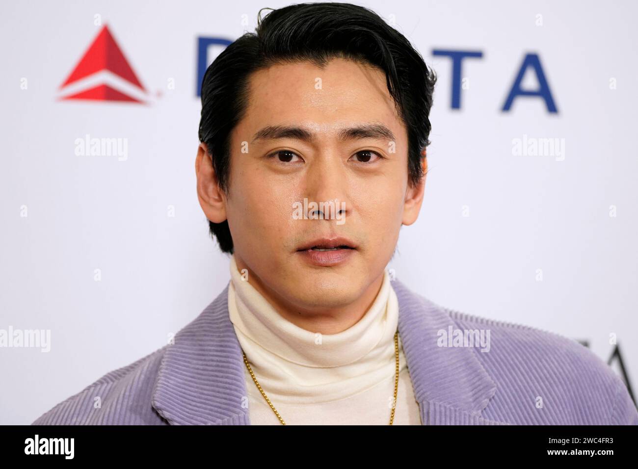 Teo Yoo arrives at the BAFTA Tea Party on Saturday, Jan. 13, 2024, at ...