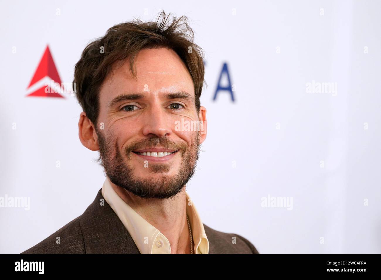 Sam Claflin arrives at the BAFTA Tea Party on Saturday, Jan. 13, 2024, at The Maybourne Beverly ...