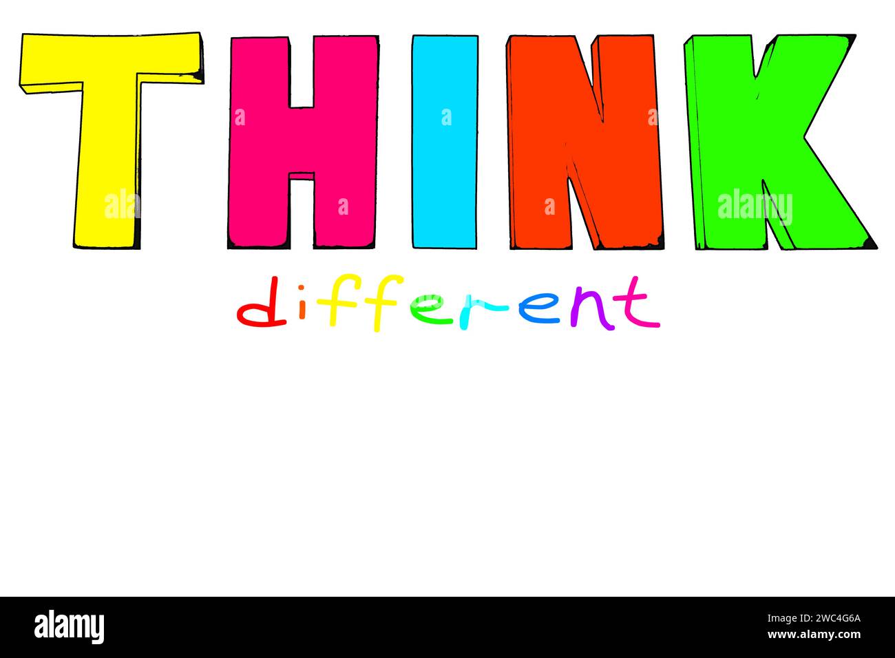 Think different, think outside box, stand out from crowd, outstanding ...