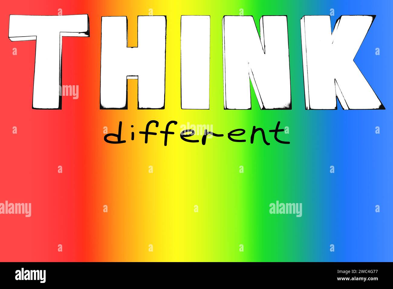 Think different, think outside box, stand out from crowd, outstanding ...
