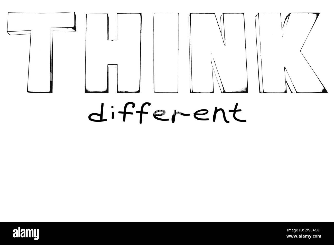 Think different, think outside box, stand out from crowd, outstanding ...