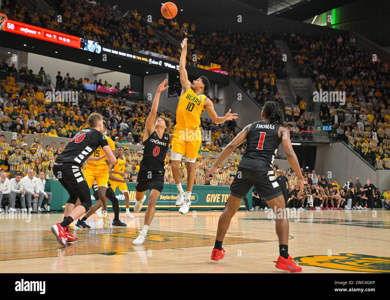 Waco, Texas, USA. 13th Jan, 2024. Baylor Bears guard RayJ Dennis (10 ...
