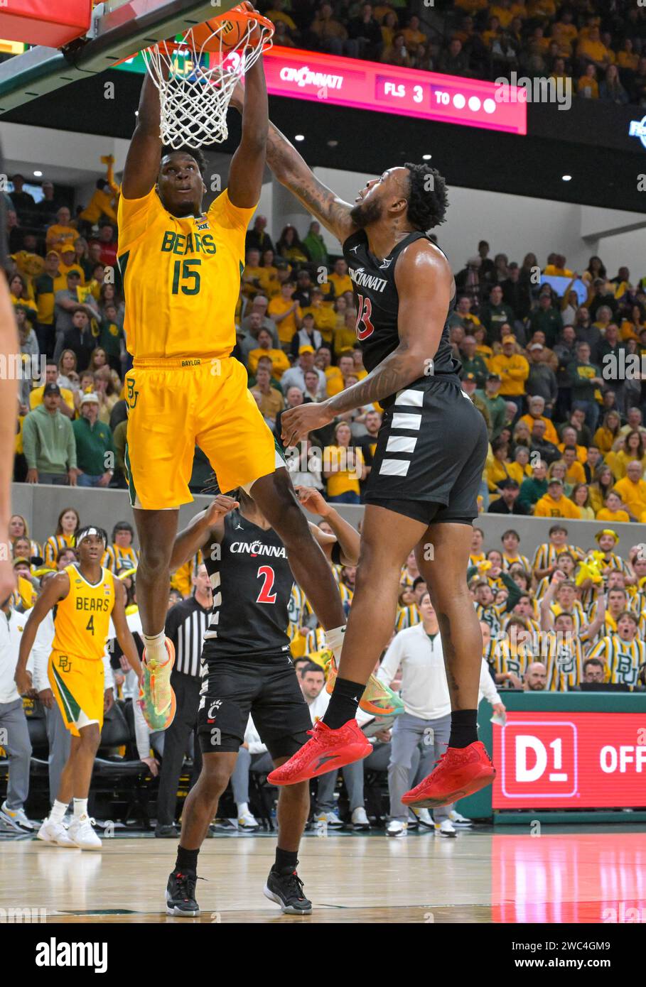 Waco, Texas, USA. 13th Jan, 2024. Baylor Bears forward Josh Ojianwuna ...
