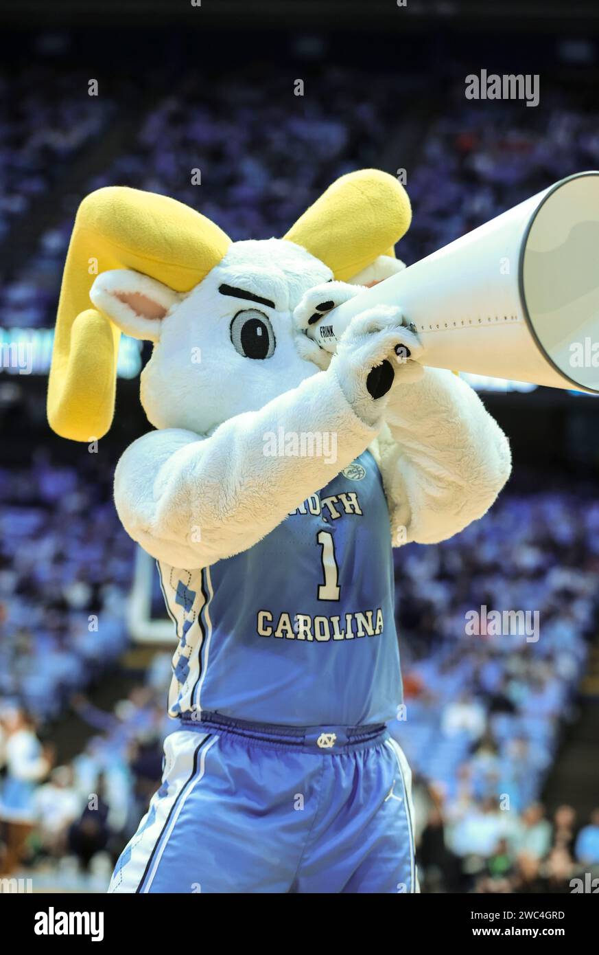 January 13, 2024: UNC mascot. NCAA basketball game between Syracuse and ...