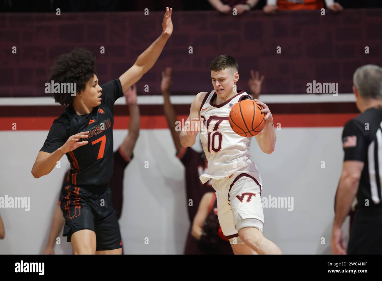 Blacksburg, Virginia, USA. 13th Jan, 2024. Virginia Tech Hokies guard ...