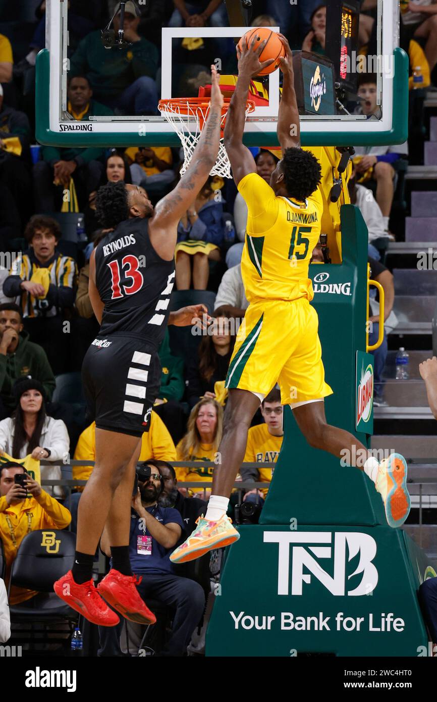 WACO, CA - JANUARY 13: Baylor Bears forward Josh Ojianwuna (15) makes a ...