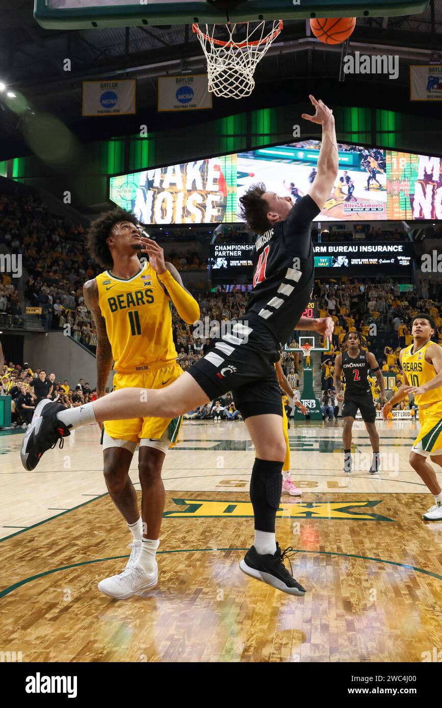 WACO, CA - JANUARY 13: Cincinnati Bearcats guard Simas Lukosius (41 ...