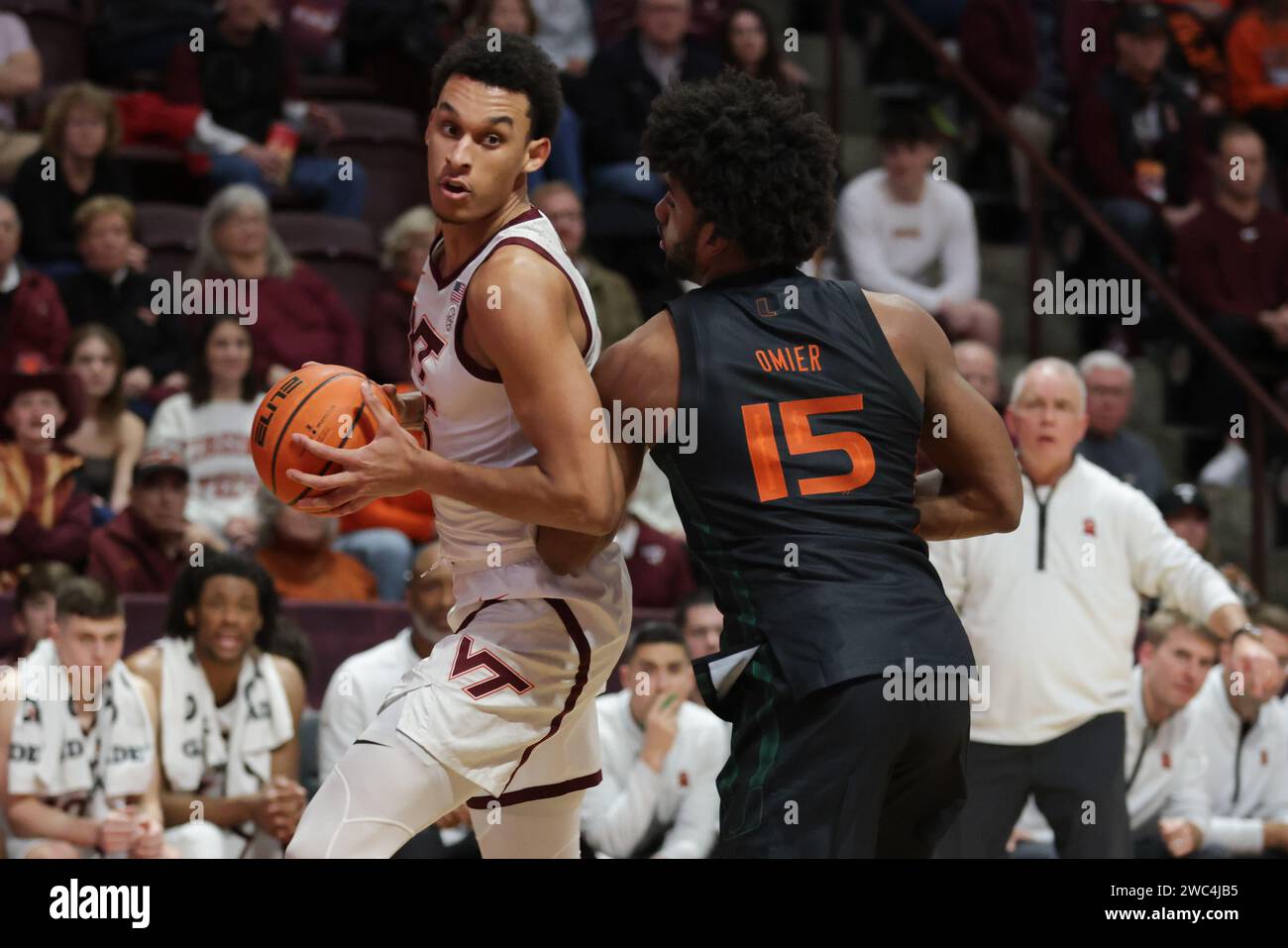 Blacksburg, USA. 13th Jan, 2024. January 13, 2024: Virginia Tech Hokies ...