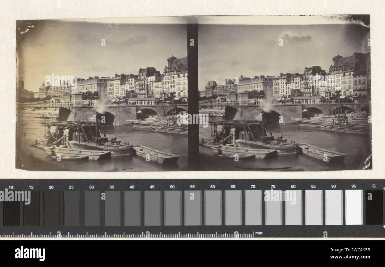 Pont de la Réforme in Paris, 1855 - 1860 stereograph Paris paper ...