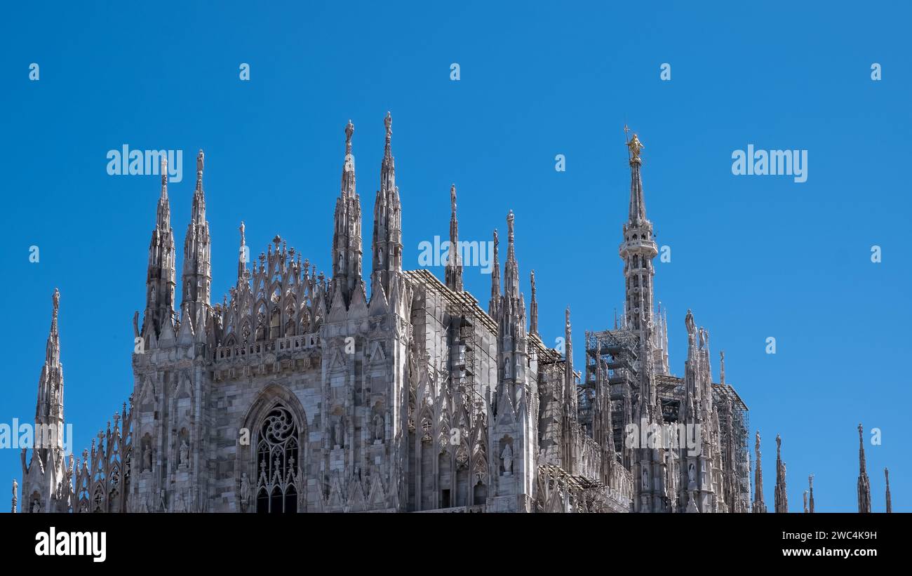 Architectural detail of the Milan Cathedral (Duomo di Milano), the ...