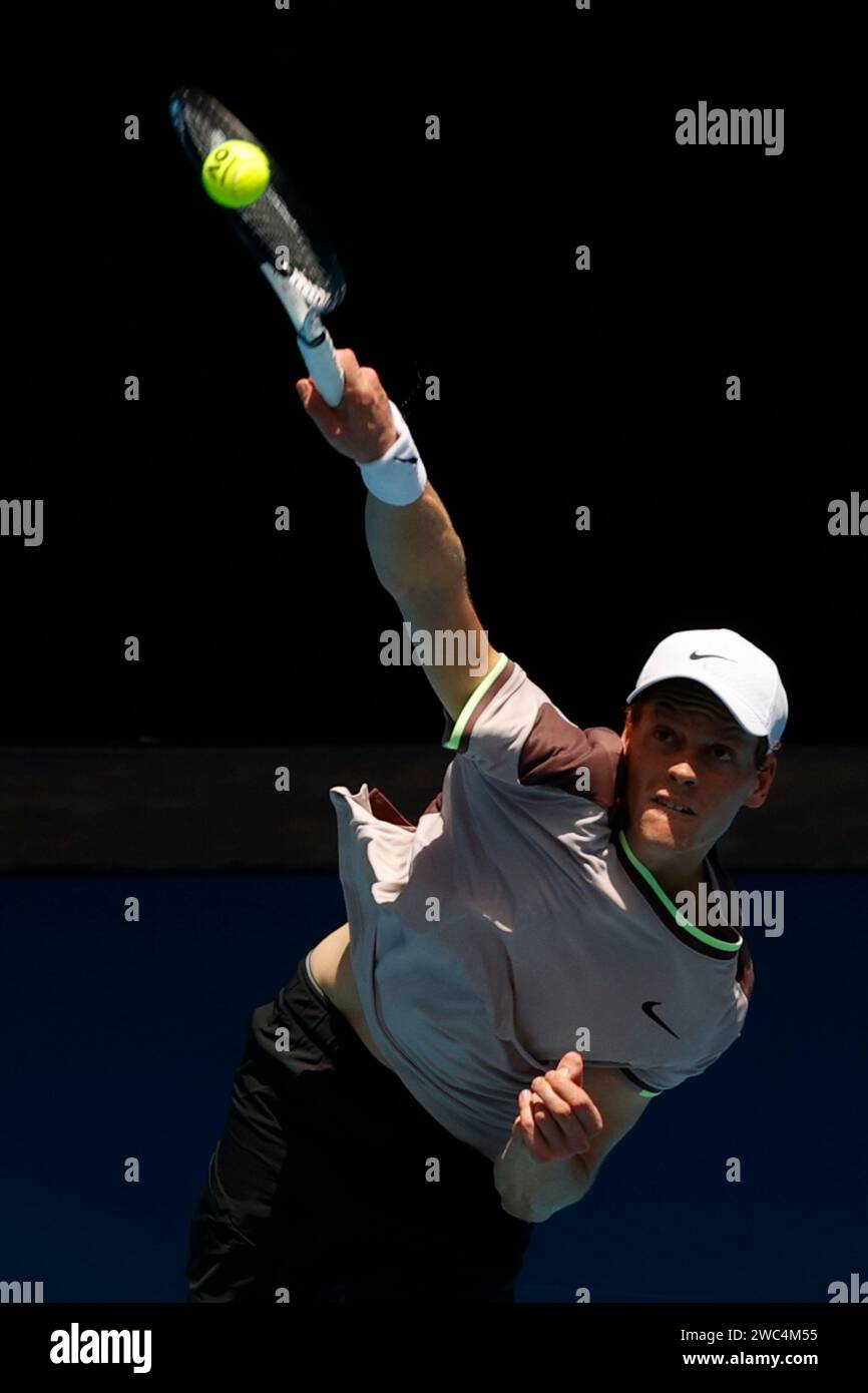 Melbourne, Victoria, Australia. 14th Jan, 2024. Jannik Sinner ( ITA) In ...