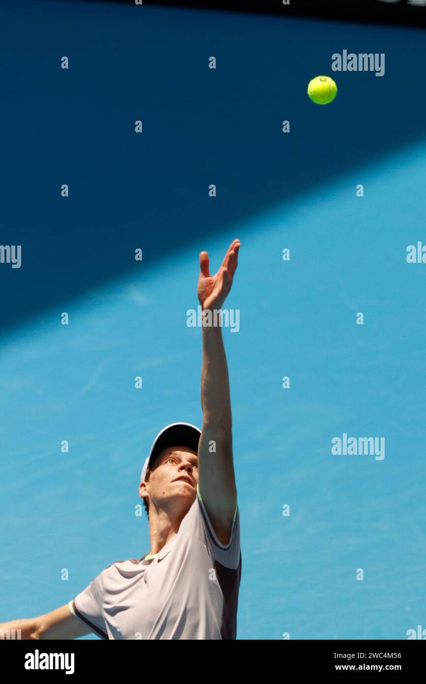 Melbourne, Victoria, Australia. 14th Jan, 2024. Jannik Sinner ( ITA) In ...