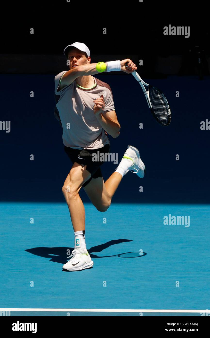 Melbourne, Victoria, Australia. 14th Jan, 2024. Jannik Sinner ( ITA) In ...