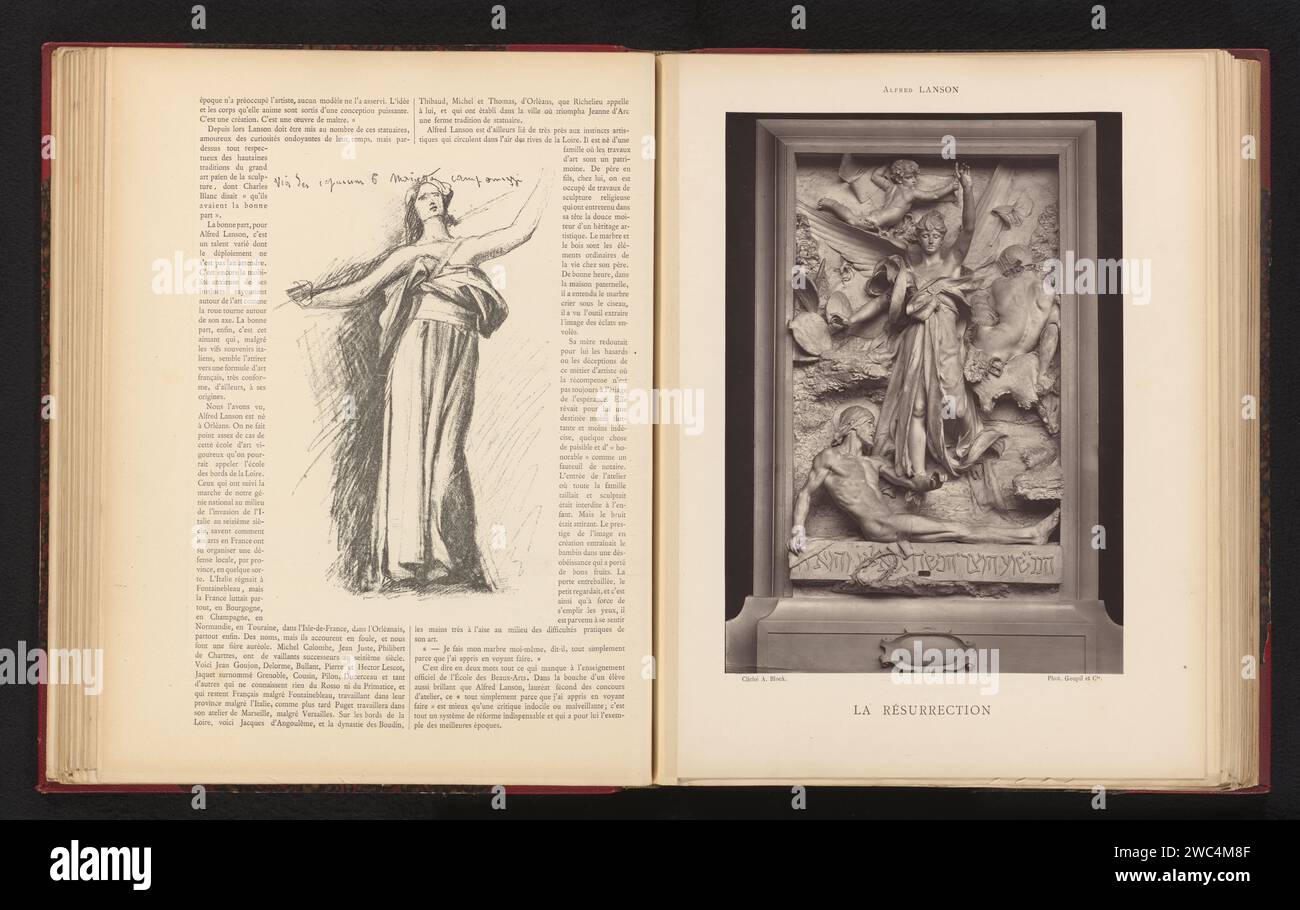 Sculptuur 'The resurrection' Door Alfred-Désiré Lanson, Adolphe Block ...