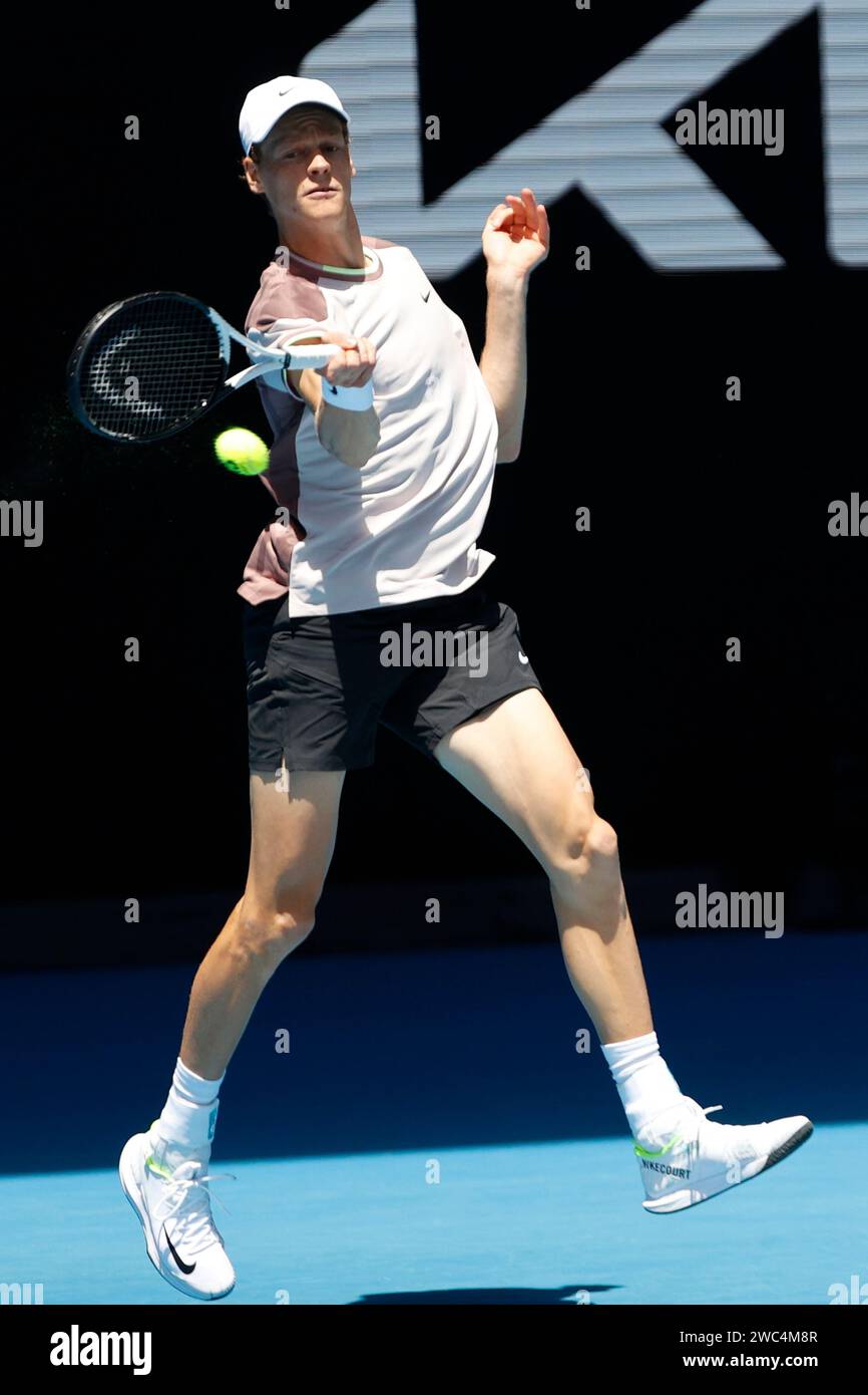 Melbourne, Victoria, Australia. 14th Jan, 2024. Jannik Sinner ( ITA) In ...