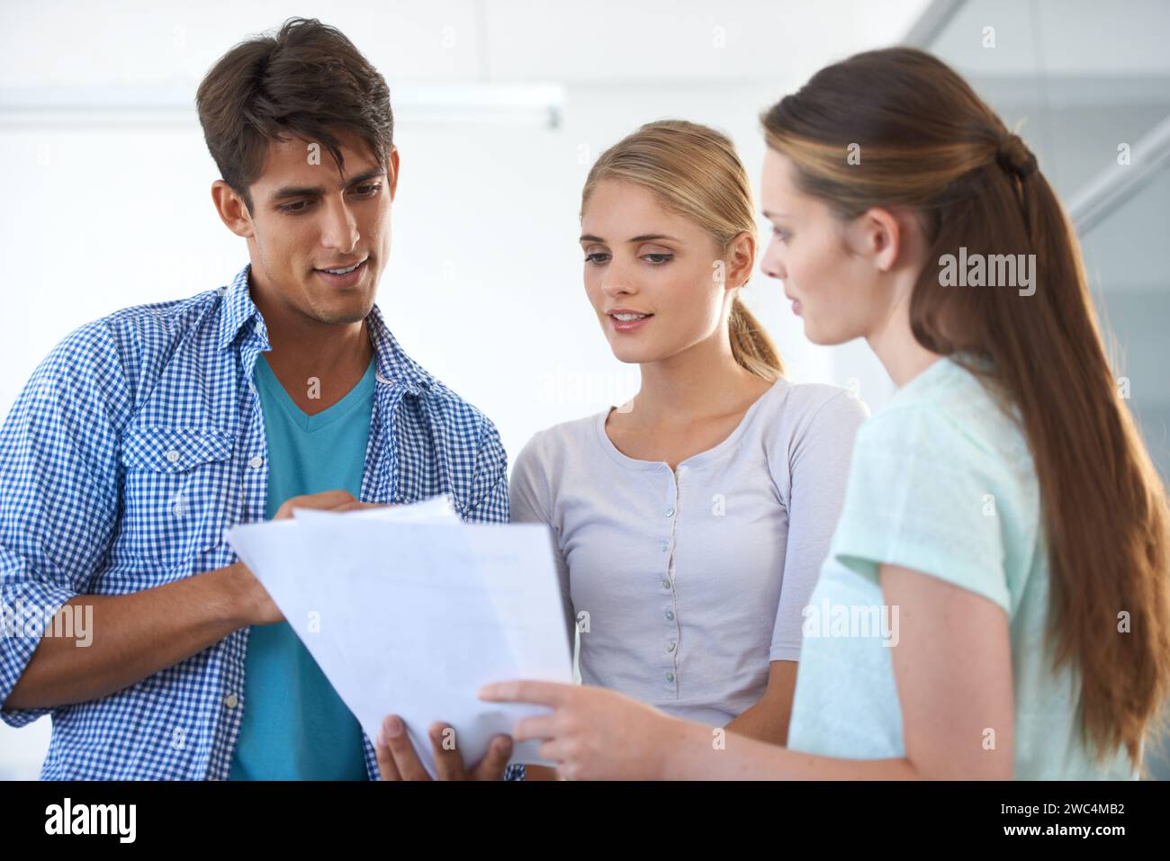 Business people, reading documents and planning, teamwork or ...