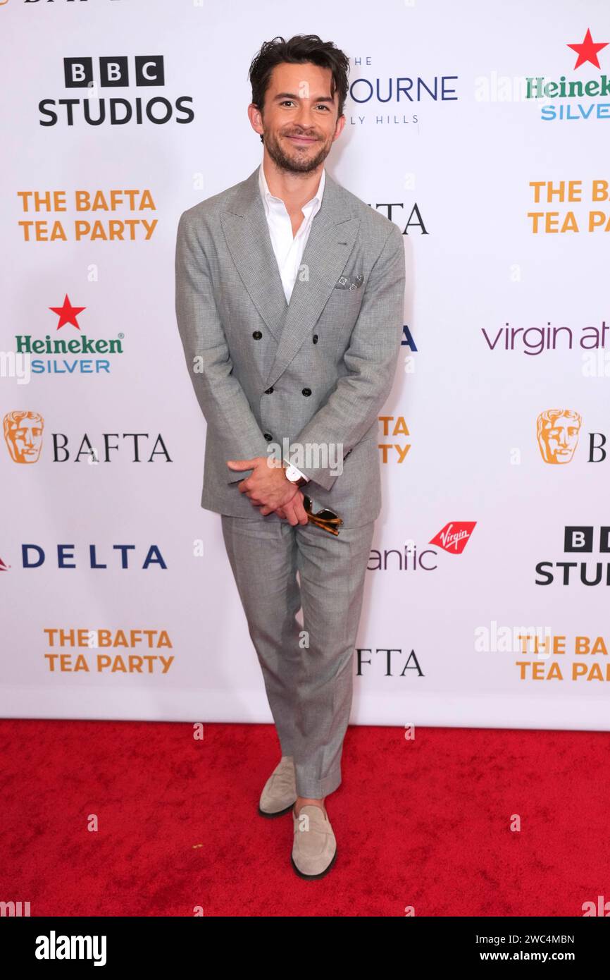 Jonathan Bailey arrives at the BAFTA Tea Party on Saturday, Jan. 13 ...