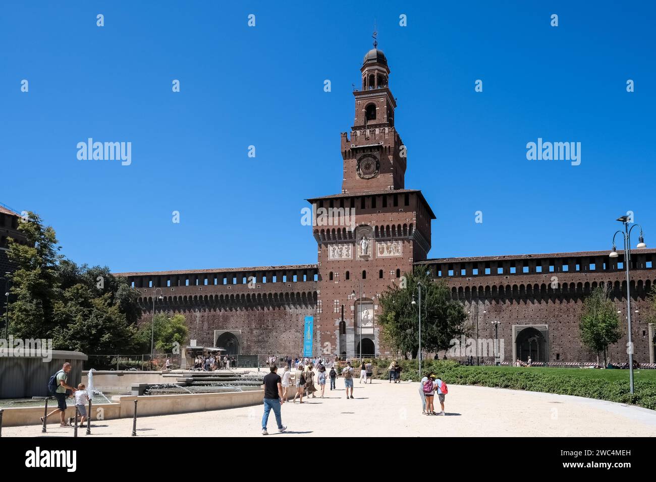 View of the Castello Sforzesco (Sforza's Castle), a medieval ...