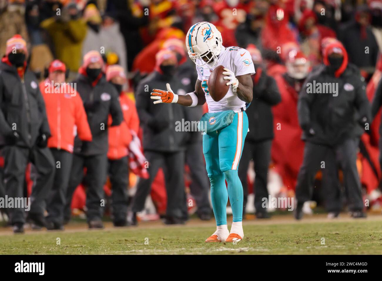 Miami Dolphins wide receiver Tyreek Hill reacts after an incomplete ...