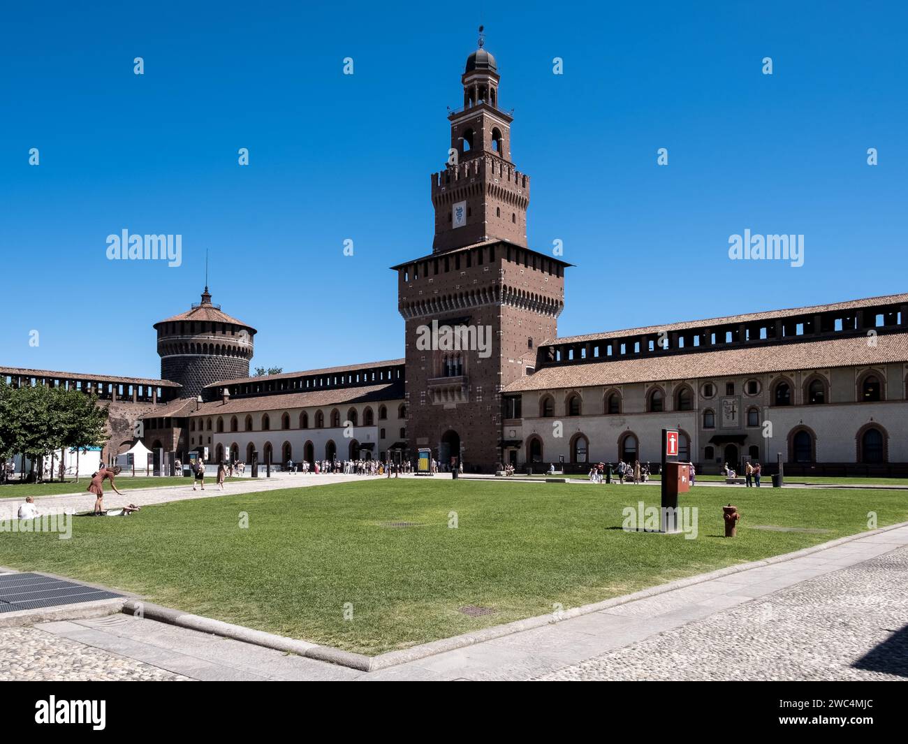 View of the Castello Sforzesco (Sforza's Castle), a medieval ...