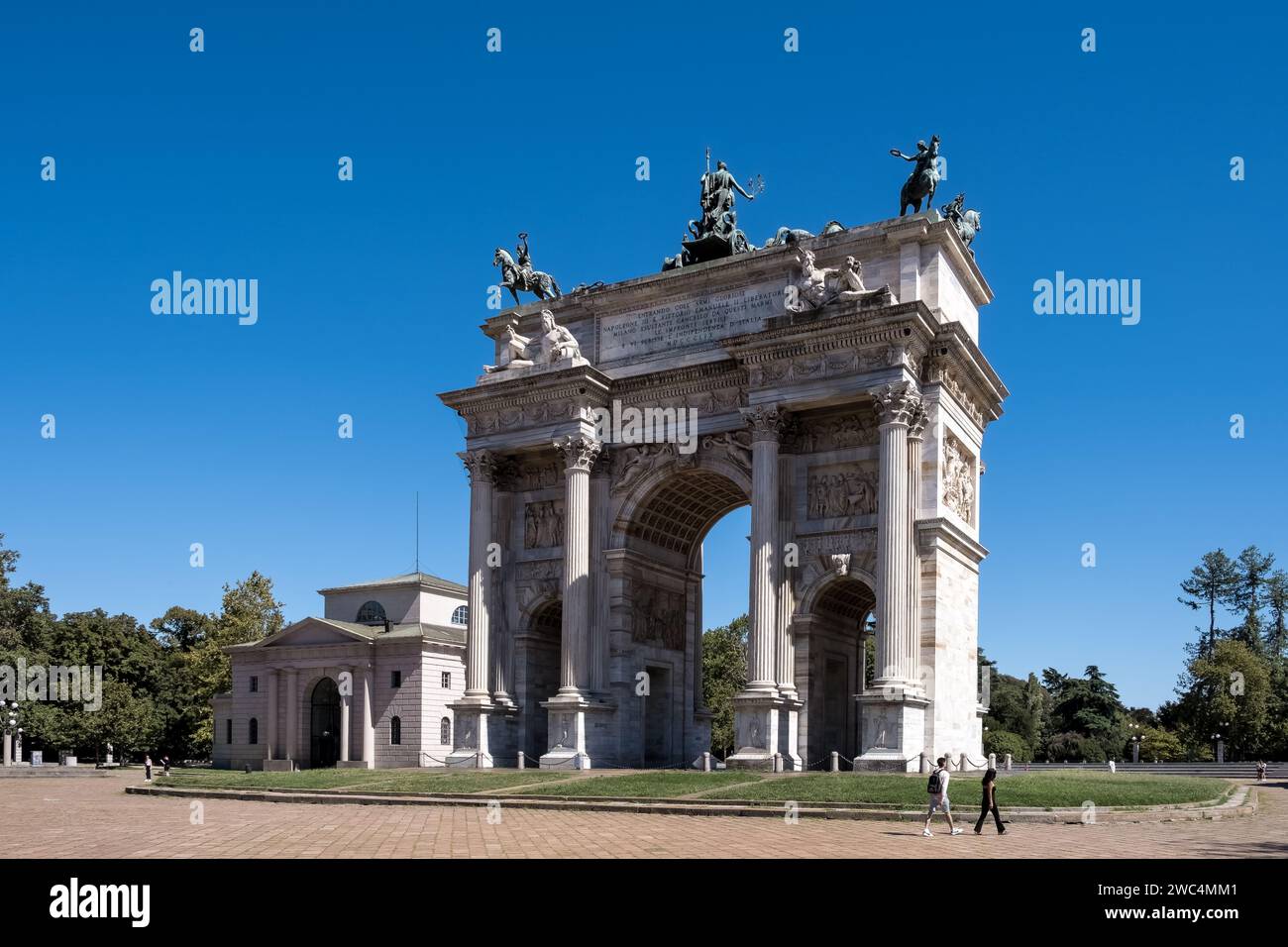 View of Porta Sempione ("Simplon Gate") and the Arco della Pace ("Arch ...