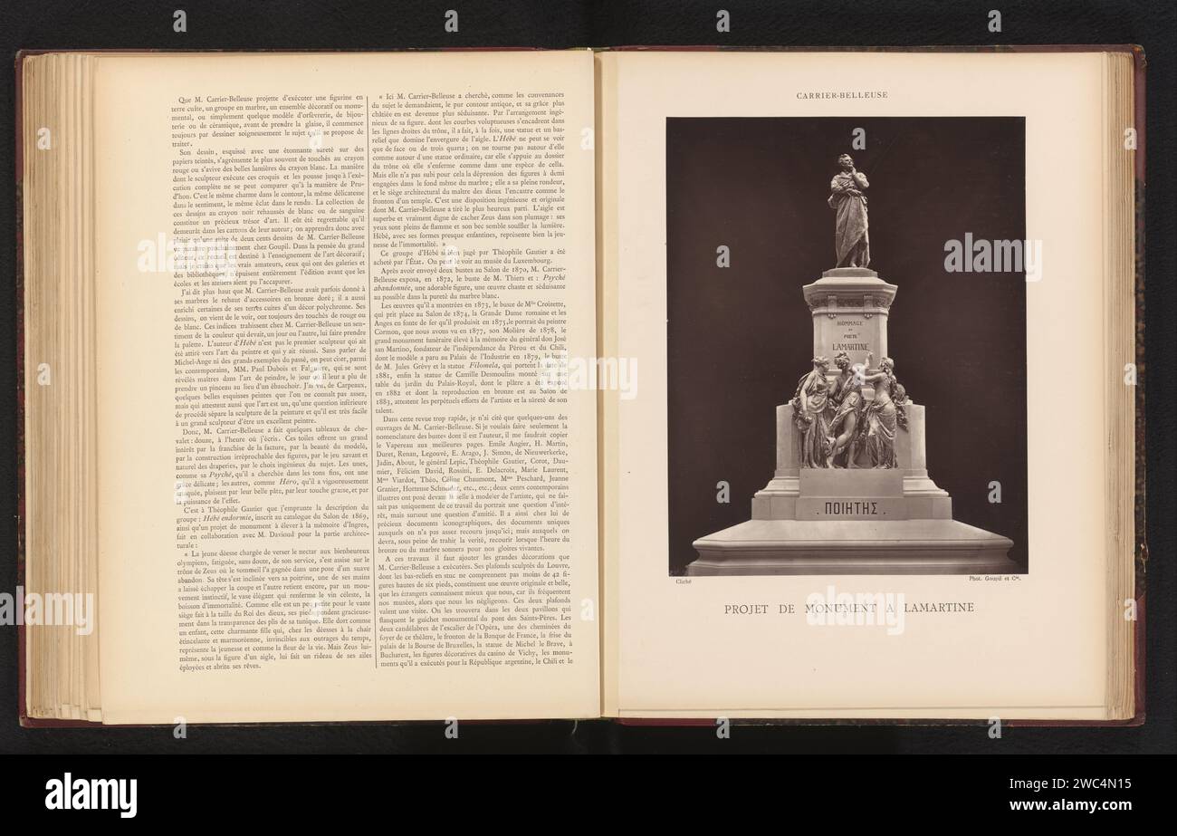 Sculptuur 'Monument project at Lamartine' Door Albert-Ernest Carrier ...