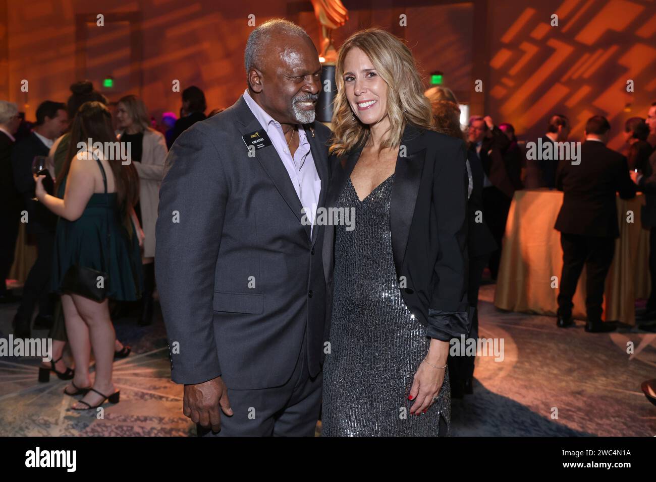 Kim Estes, left, and Raffaella Valentini attend the 75th Emmy Awards ...