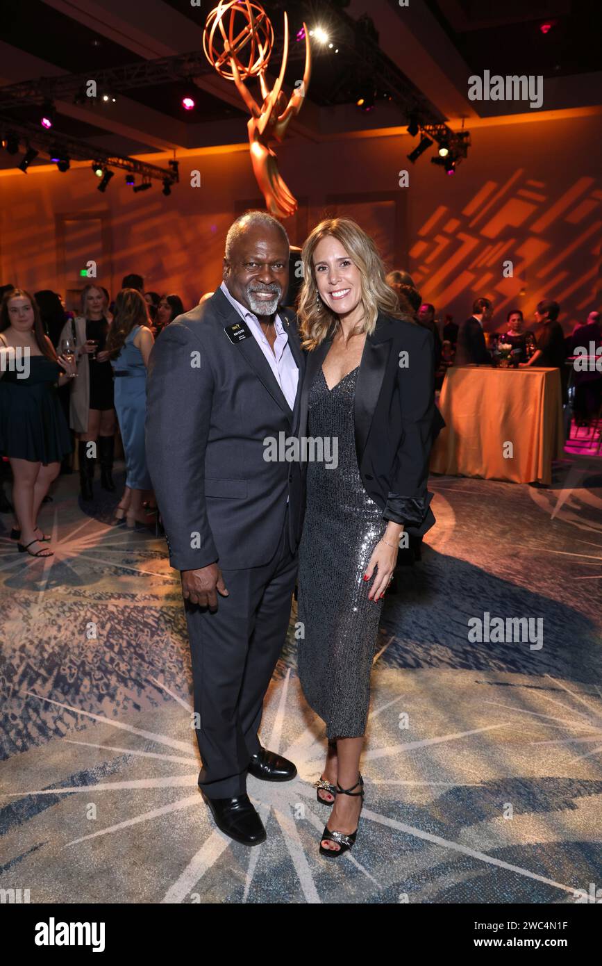 Kim Estes, left, and Raffaella Valentini attend the 75th Emmy Awards ...