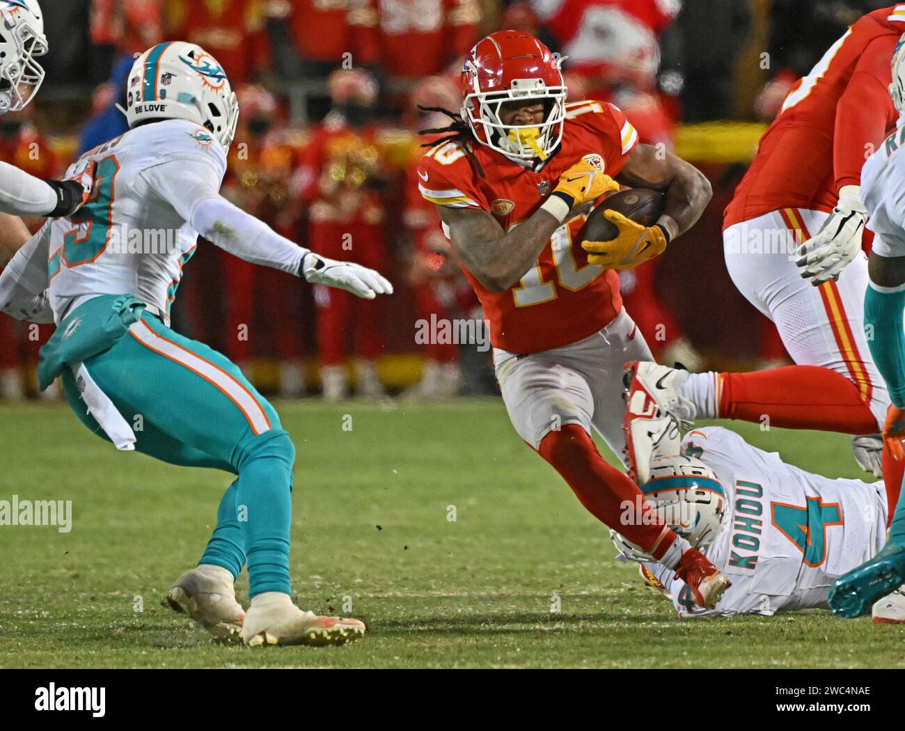 Kansas City Chiefs running back Isiah Pacheco (10) runs with the ball ...