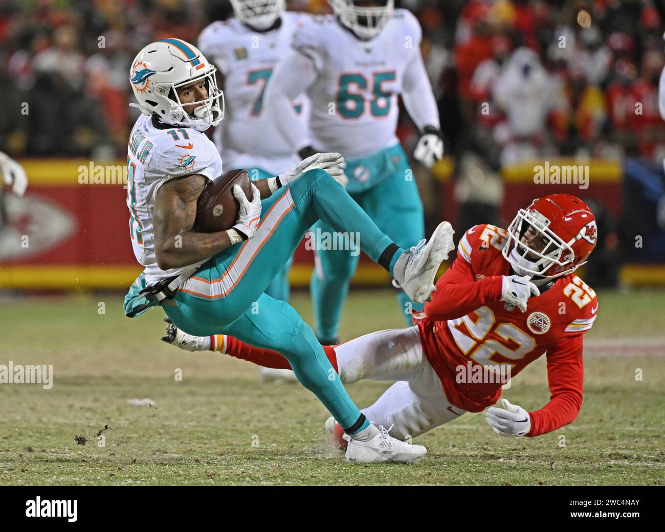 Miami Dolphins wide receiver Cedrick Wilson Jr. (11) catches a pass ...