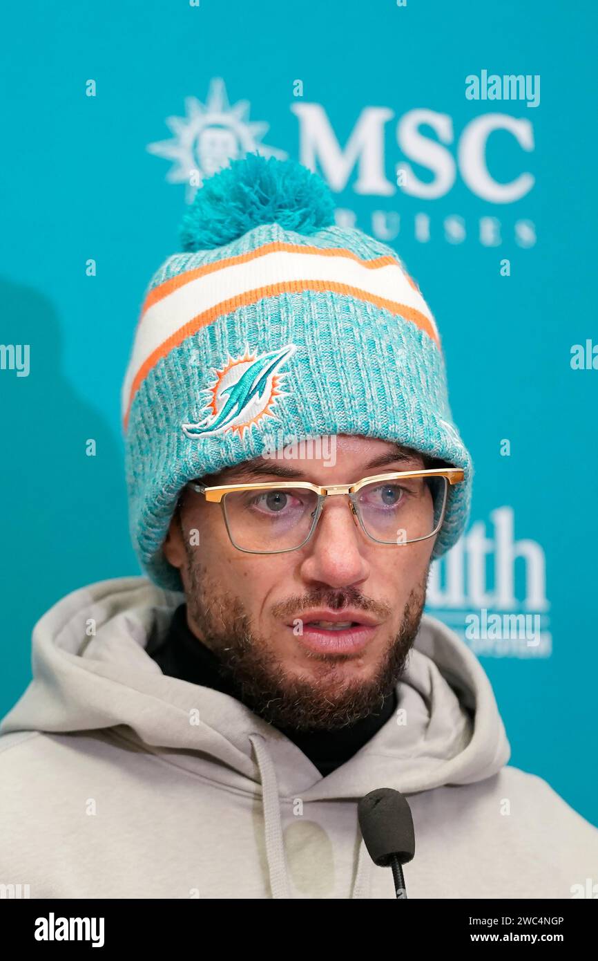 Miami Dolphins head coach Mike McDaniel speaks at a news conference ...