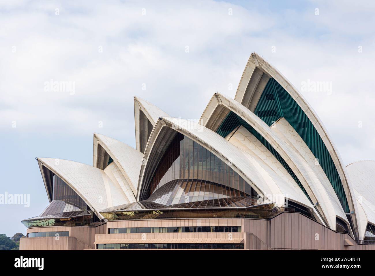 Sail like roof of the Sydney Opera House on Bennelong Point, Sydney ...