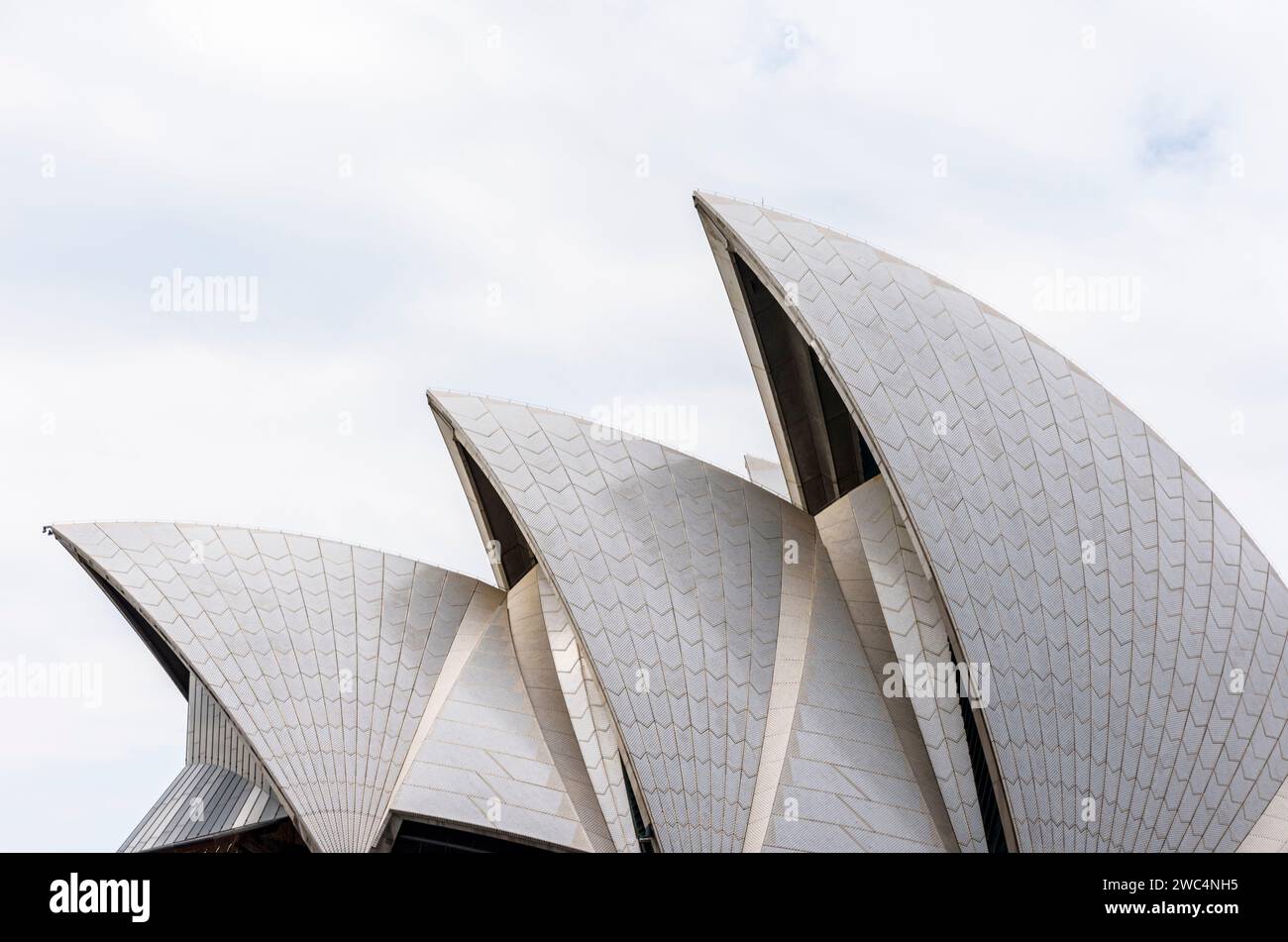 Detail of the sail-shaped roof shells on the Sydney Opera House ...