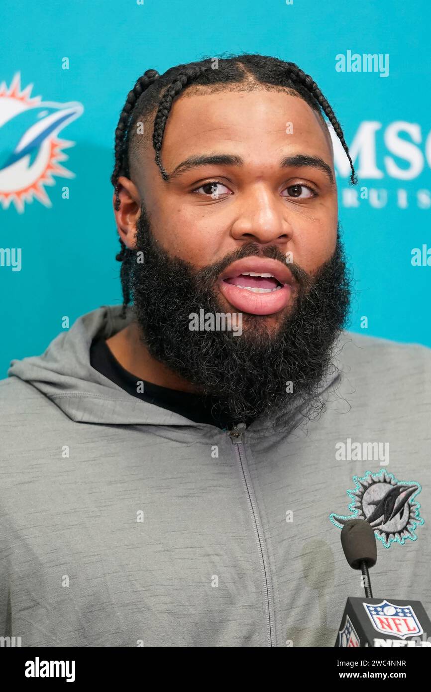 Miami Dolphins defensive tackle Christian Wilkins speaks at a news ...