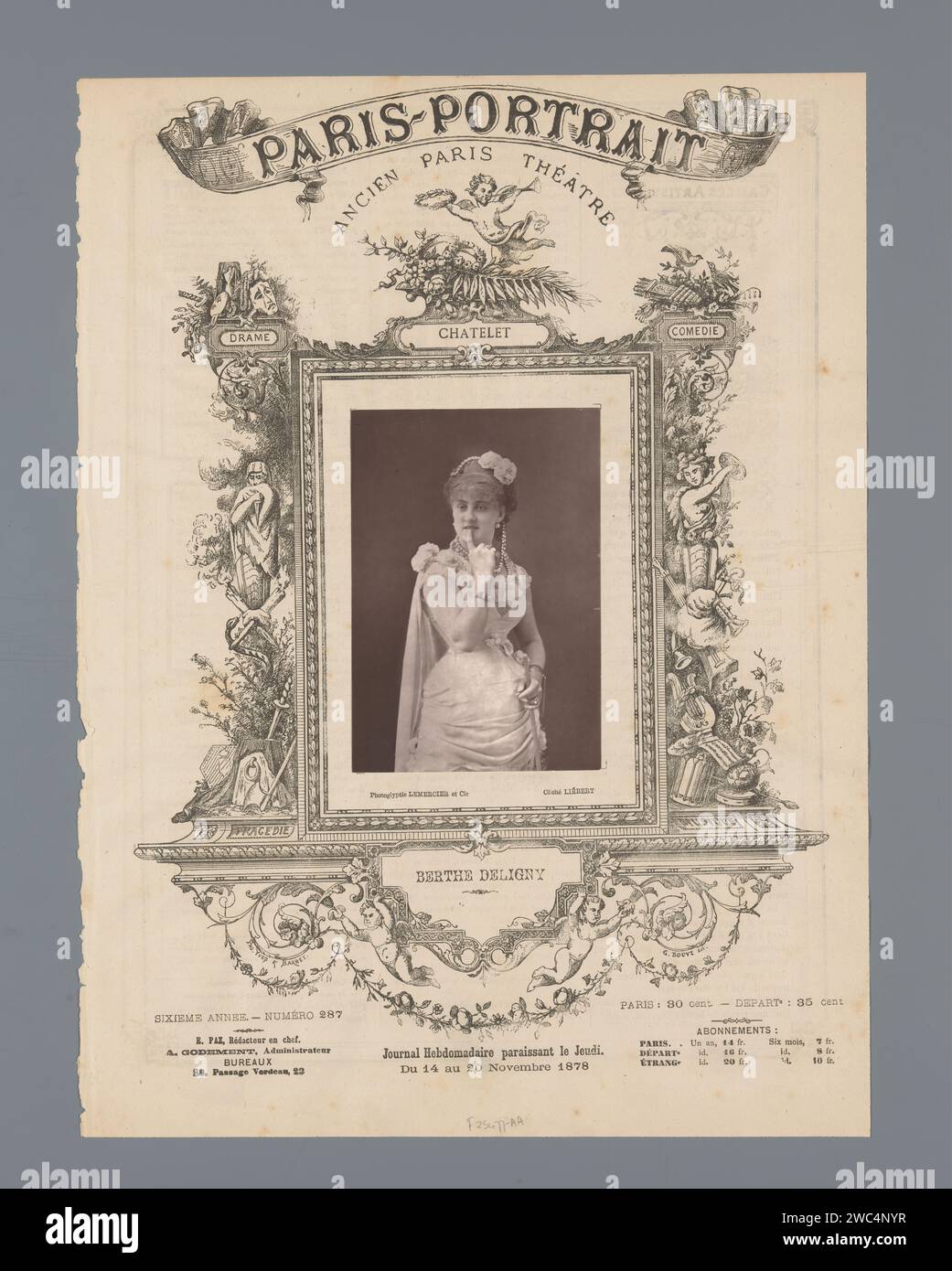 Portret van Berthe Deligny, Alphonse-Justin Liébert, c. 1873 - in or ...