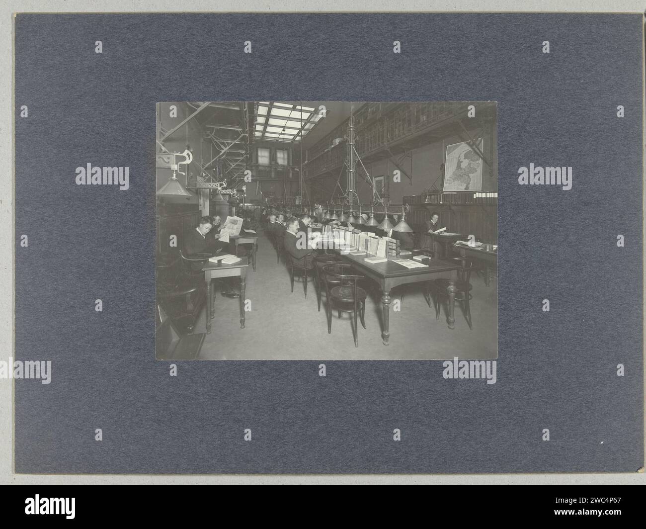 Interior of a reading room, Wouter Cool, 1911 photograph Rotterdam ...