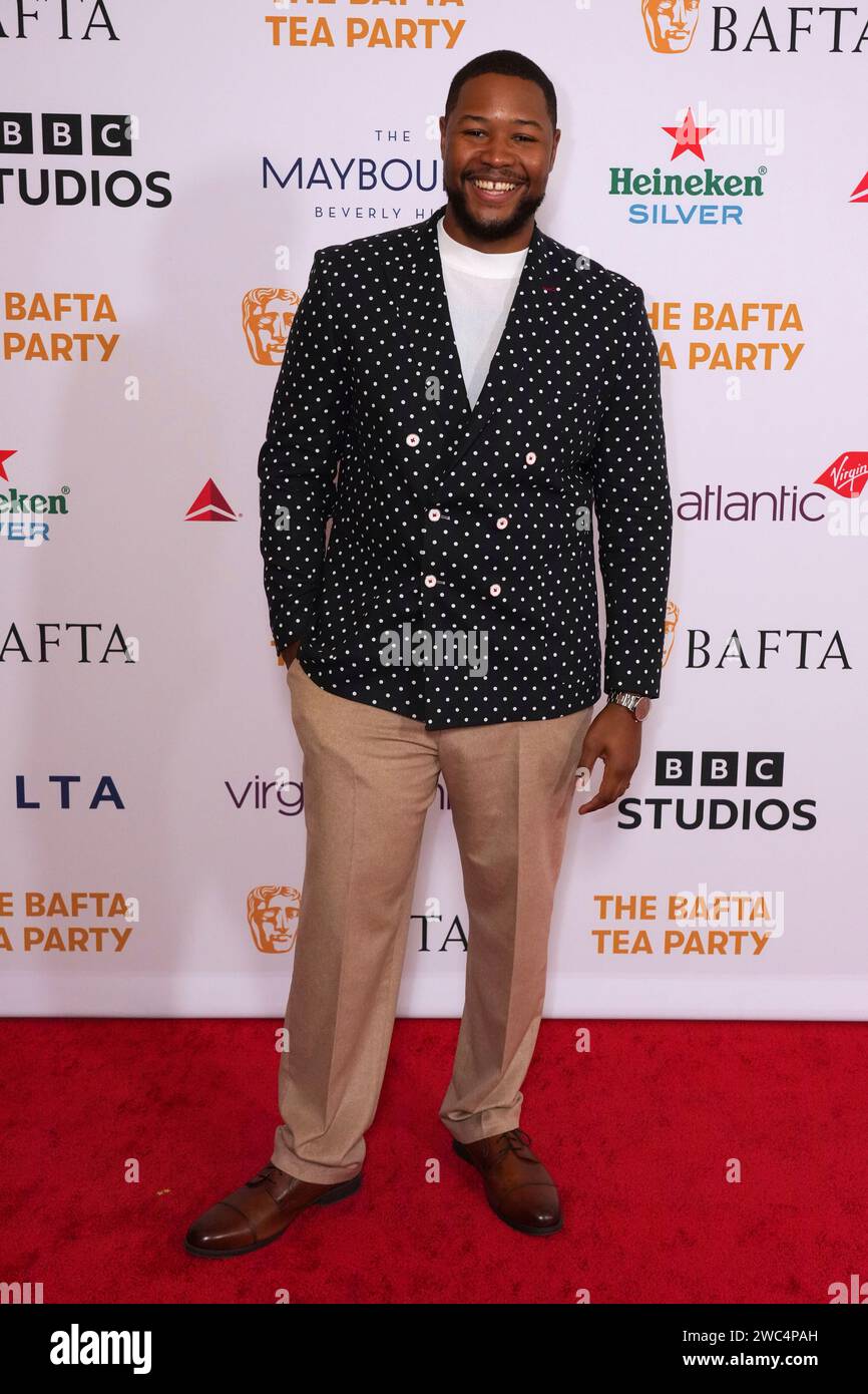 Luke Tennie arrives at the BAFTA Tea Party on Saturday, Jan. 13, 2024 ...