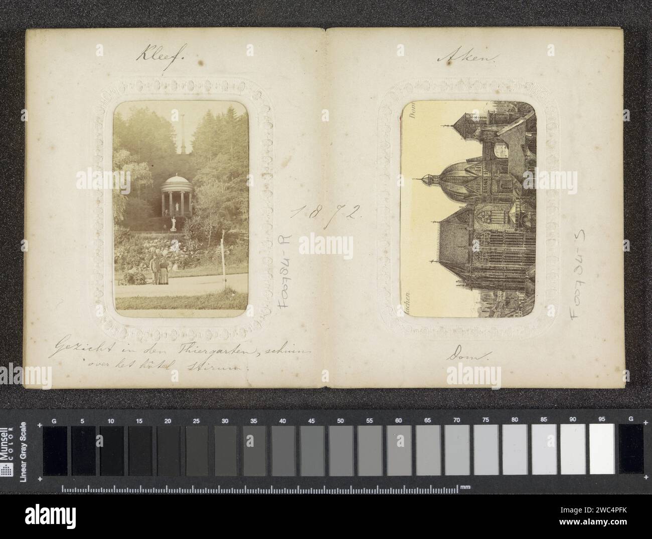 View of the Dom of Aachen, Anonymous, 1872 visit card. print Part of ...