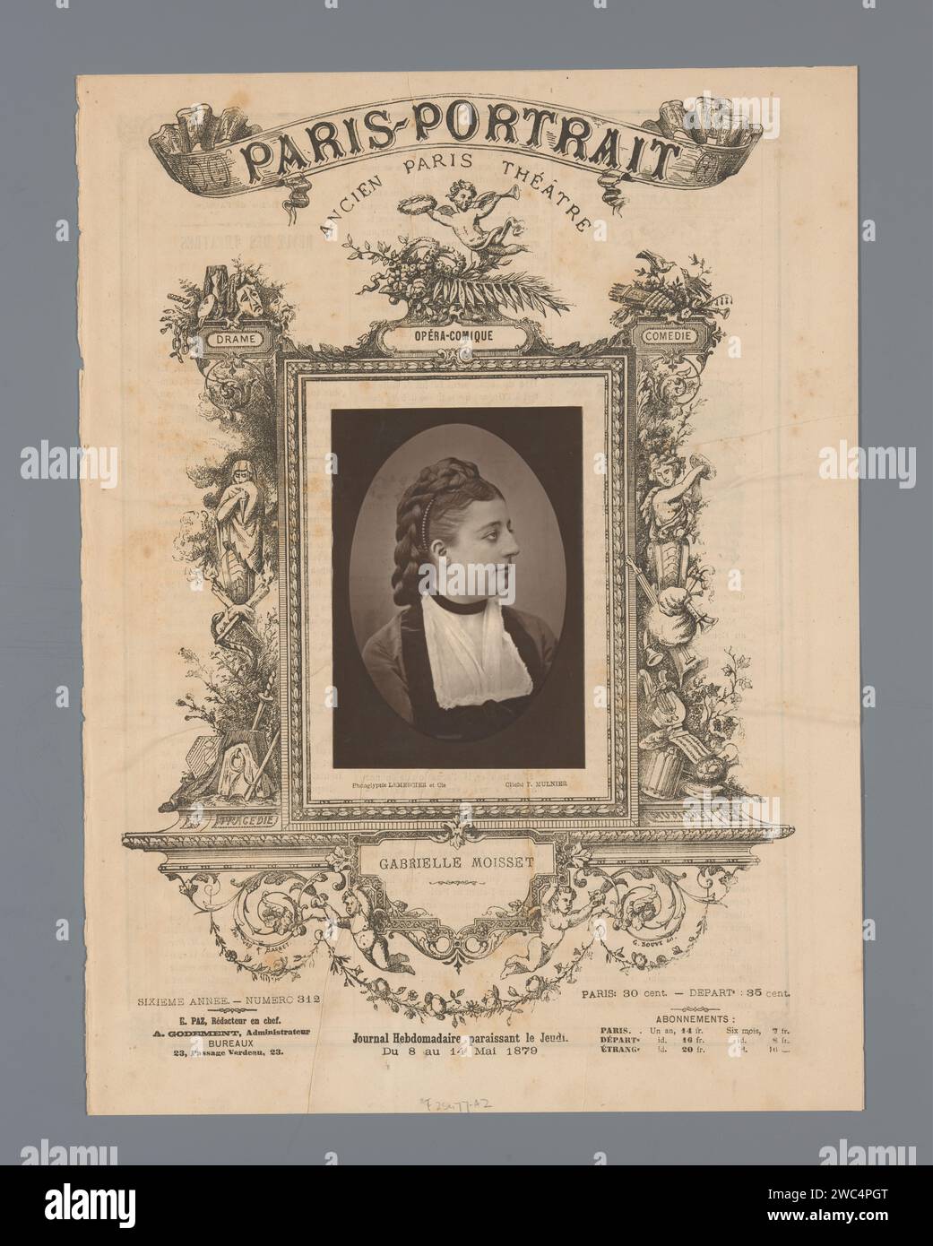 Portret Van Gabrielle Move Moissett, Ferdinand Mulnier, c. 1873 - in or ...
